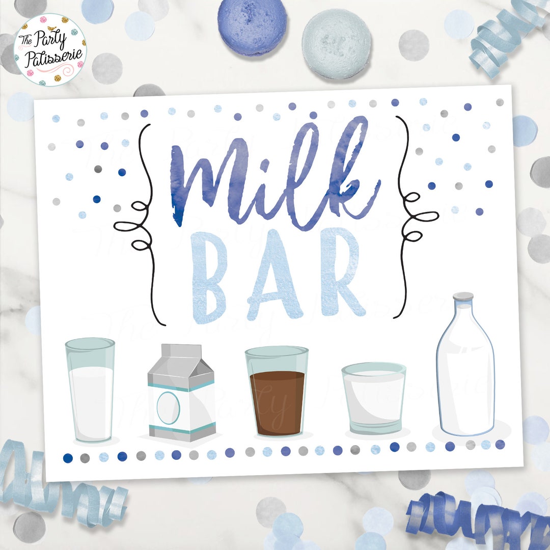 Milk Bar Sign, Pancakes and Pajamas Party, Digital File / Printable ...