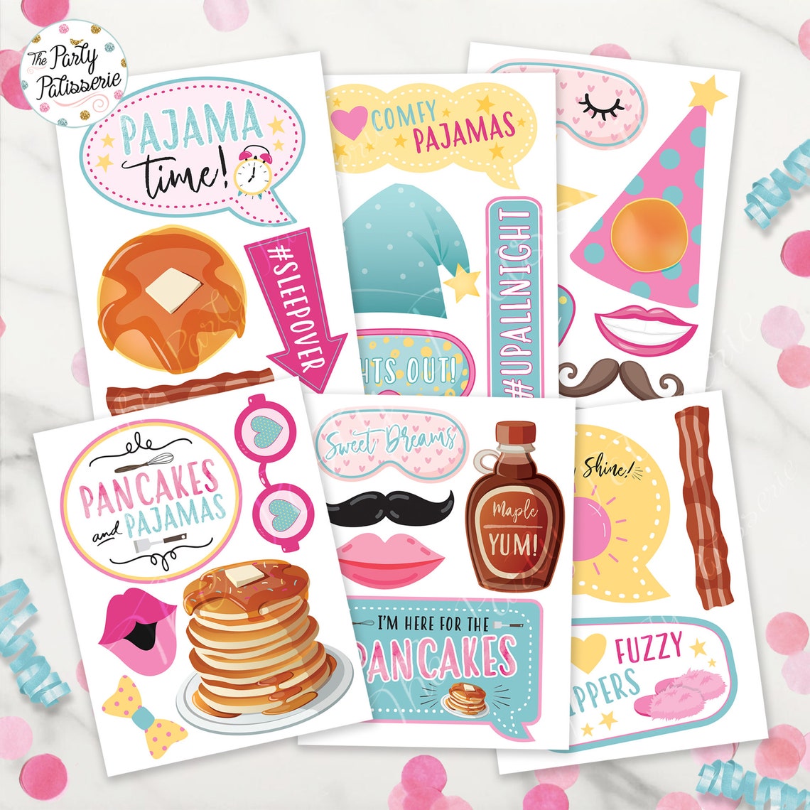 Printable Pancakes and Pajamas Photo Booth Props Photo Props - Etsy
