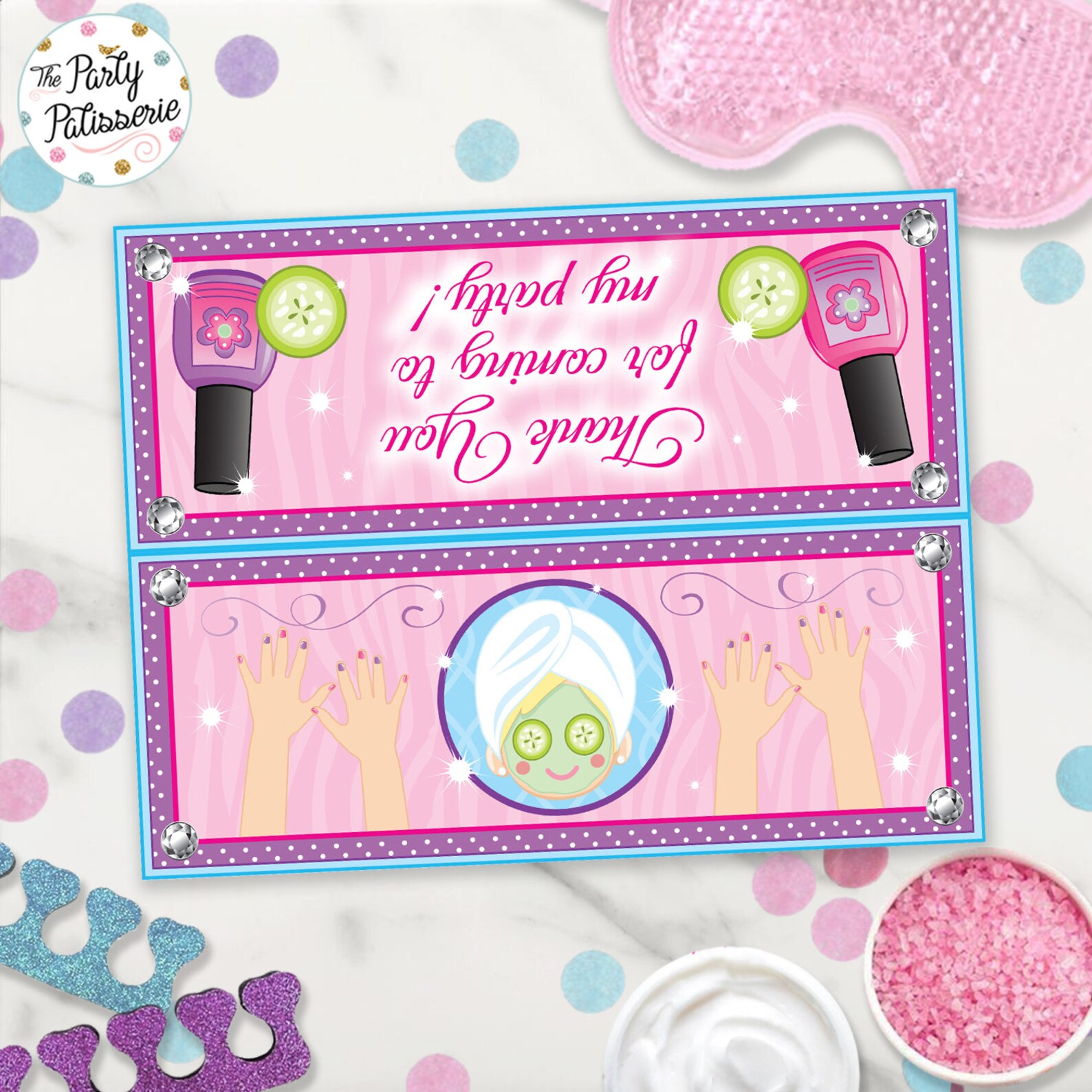 Spa Party Favor Labels Spa Thank You Spa Birthday Instant - Etsy