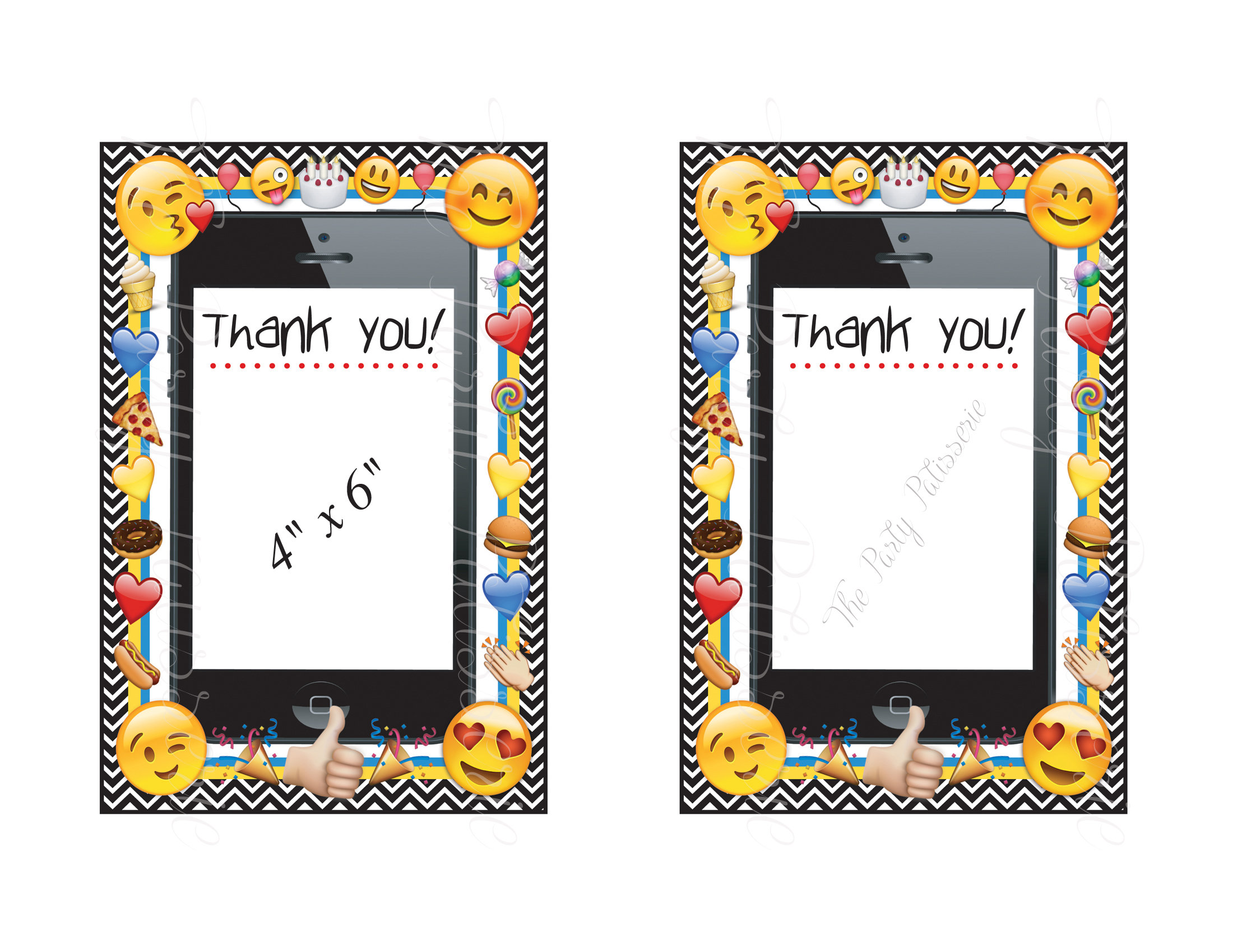 EMOJI Thank You Cards, Emoji Thank You Note, Emoji Birthday, Emoji ...