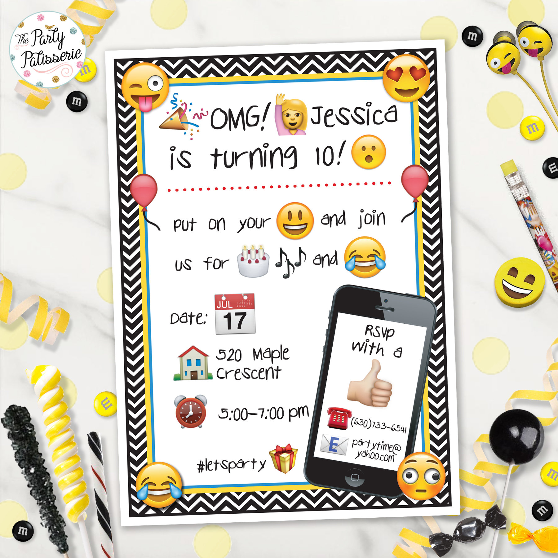 Emoji Birthday Invitations To Edit