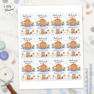 BOY 2"x3" Pizza and Ice Cream Favor Tag, Personalized Thank You Tag ...