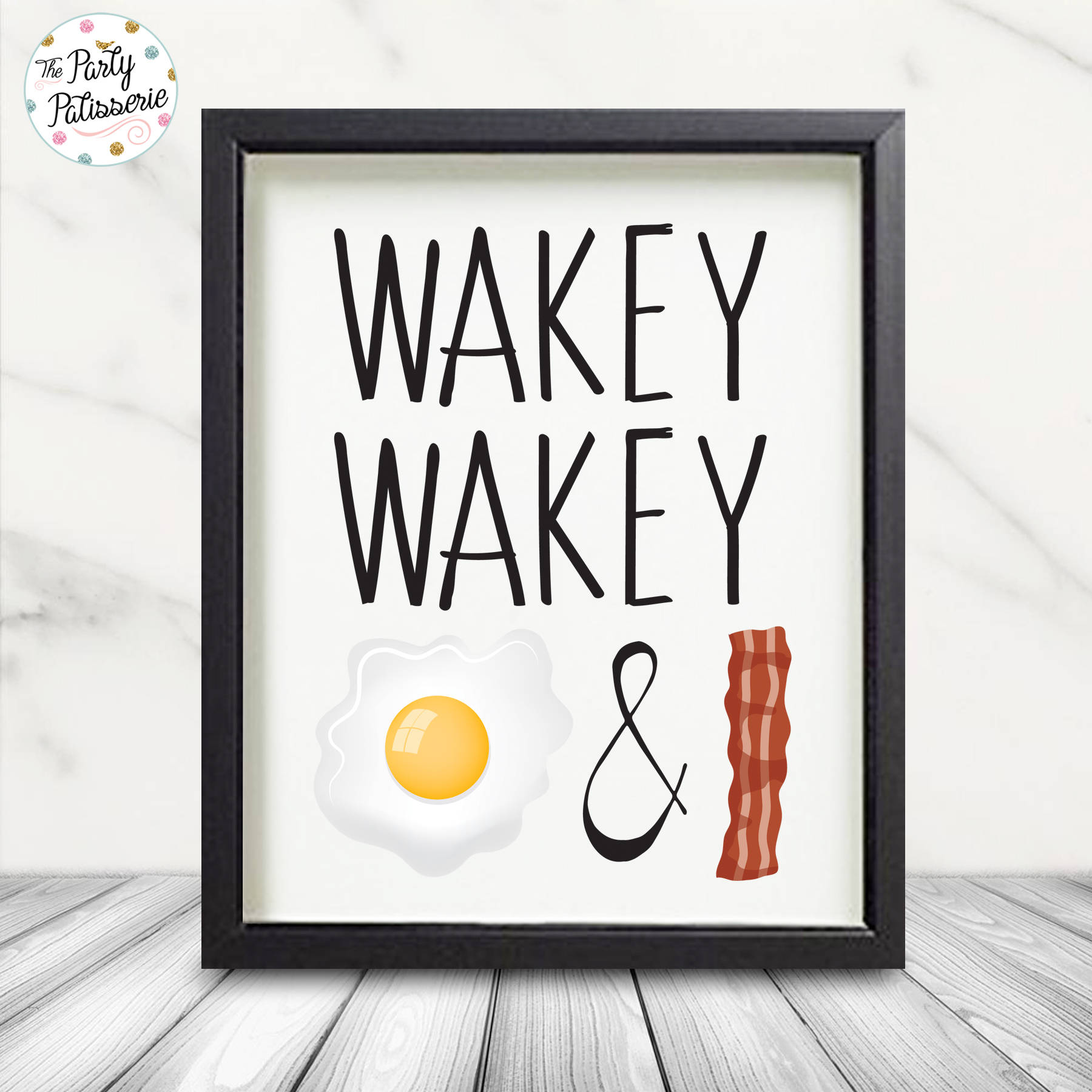 Wakey Wakey Eggs and Bakey Printable Art Kitchen Art | Etsy