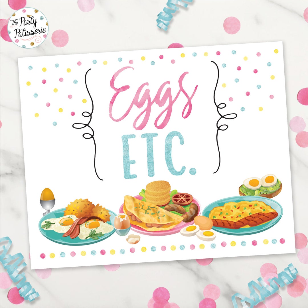 Eggs Sign, Eggs Etc., Pancakes and Pajamas Party, Breakfast Sign ...