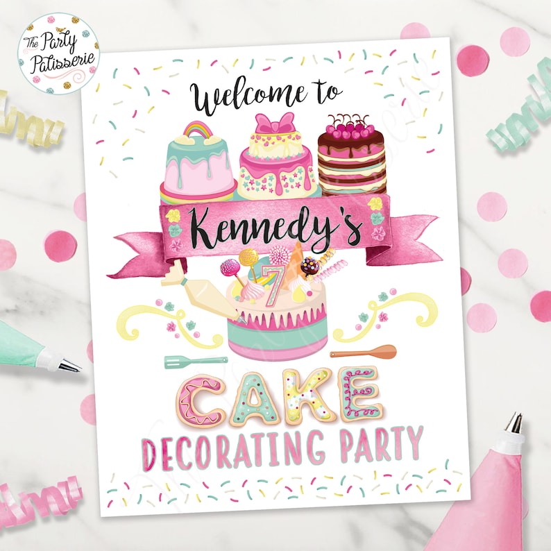 Printable Cake Decorating Welcome Sign Door Sign Digital - Etsy