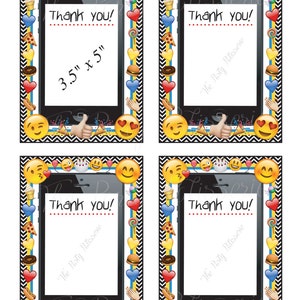 EMOJI Thank You Cards, Emoji Thank You Note, Emoji Birthday, Emoji ...