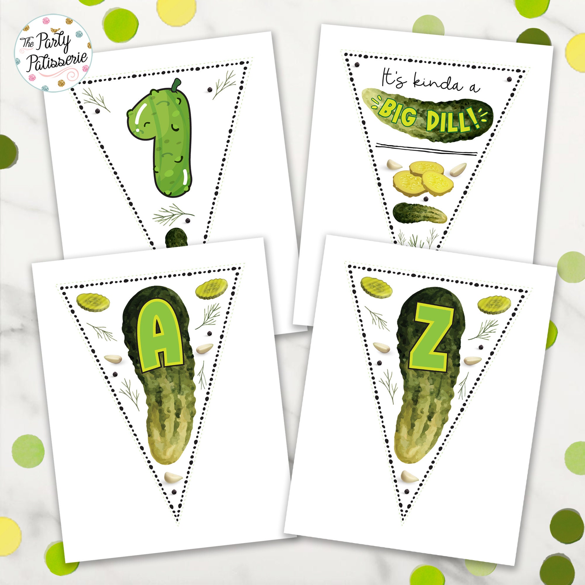 Pickle Party Banner Pickle Pennants Instant Download Dill - Etsy