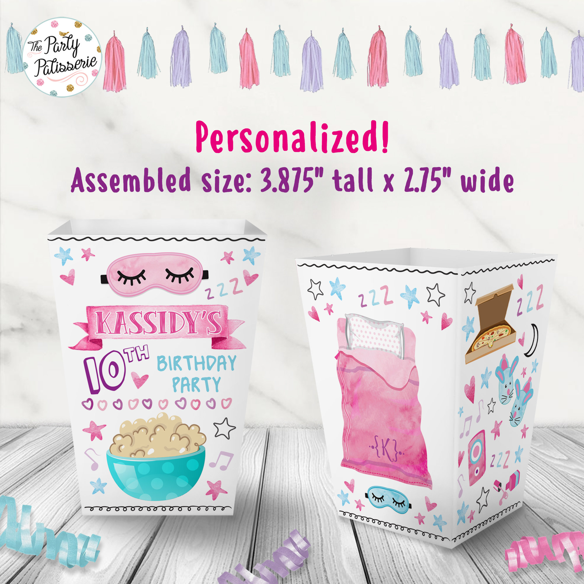Printable Sleepover Party Treat Cup Digital Personalized - Etsy