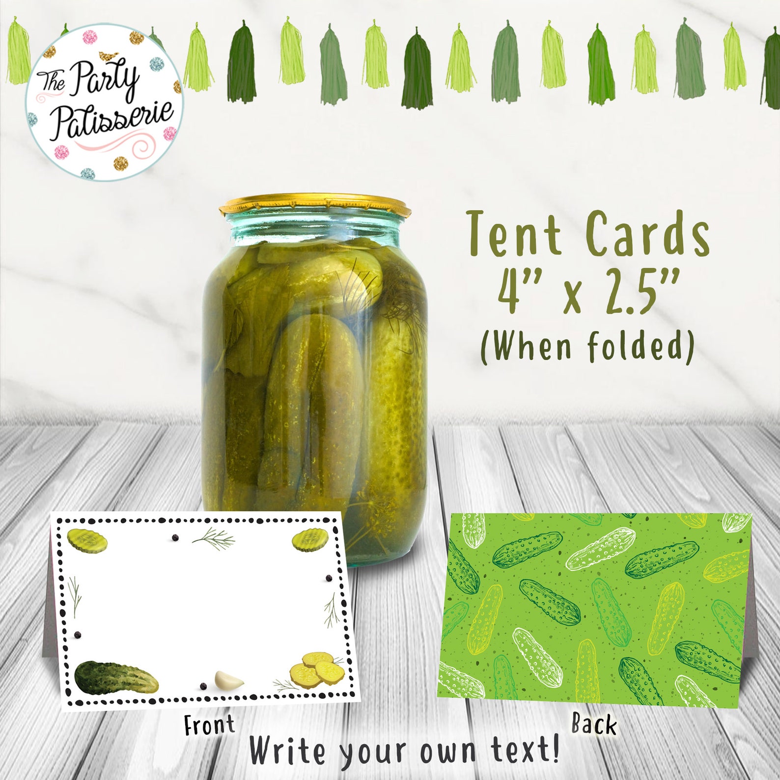 Printable Pickle Party Tent Cards Pickle Birthday Party - Etsy