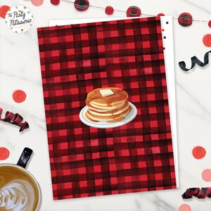 Buffalo Plaid Pancakes and Pajamas Party Birthday Invitation, Digital ...
