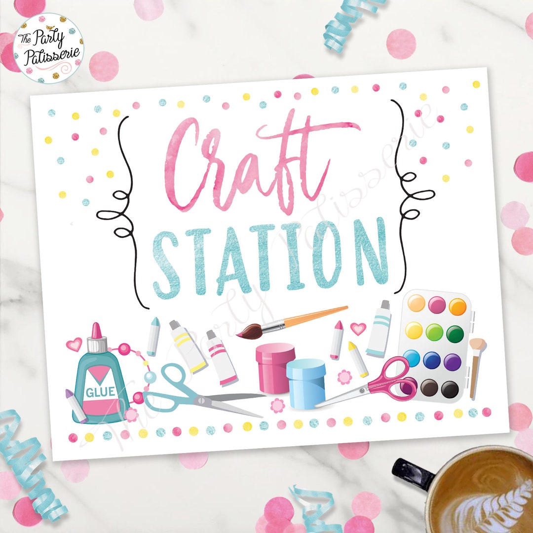 Craft Station Sign, Pancakes and Pajamas Party, Digital File, Printable ...