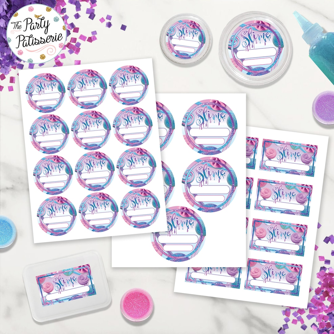 Slime Party Slime Name Labels, Instant Download, Digital File ...