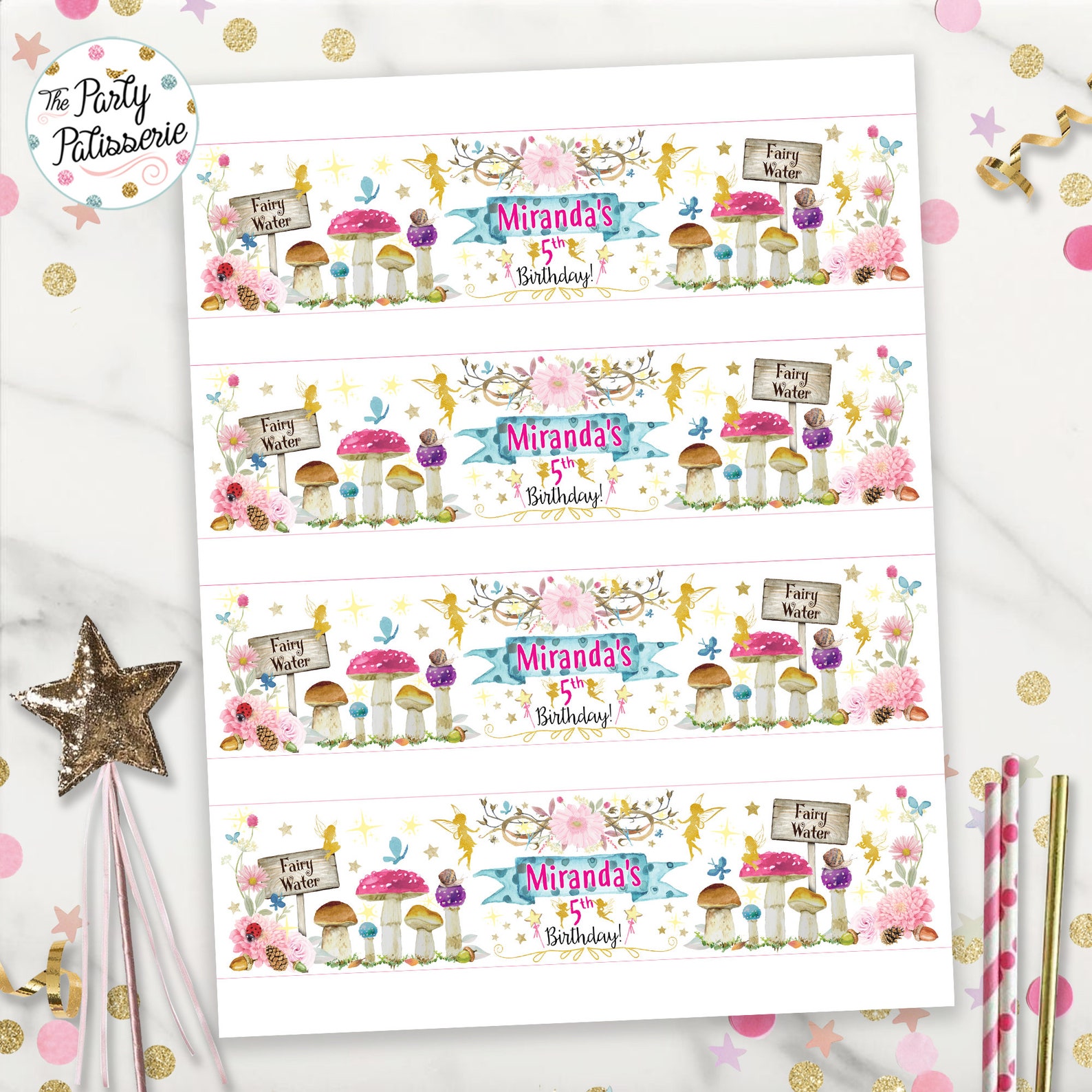 Printable Fairy Water Bottle Labels Fairy Bottle Wrap | Etsy