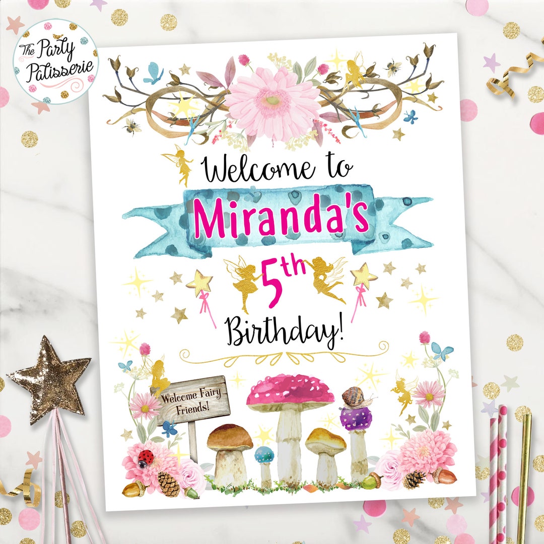 Printable Fairy Welcome Sign, Garden Fairy Sign, Fairy Wand, Woodland ...