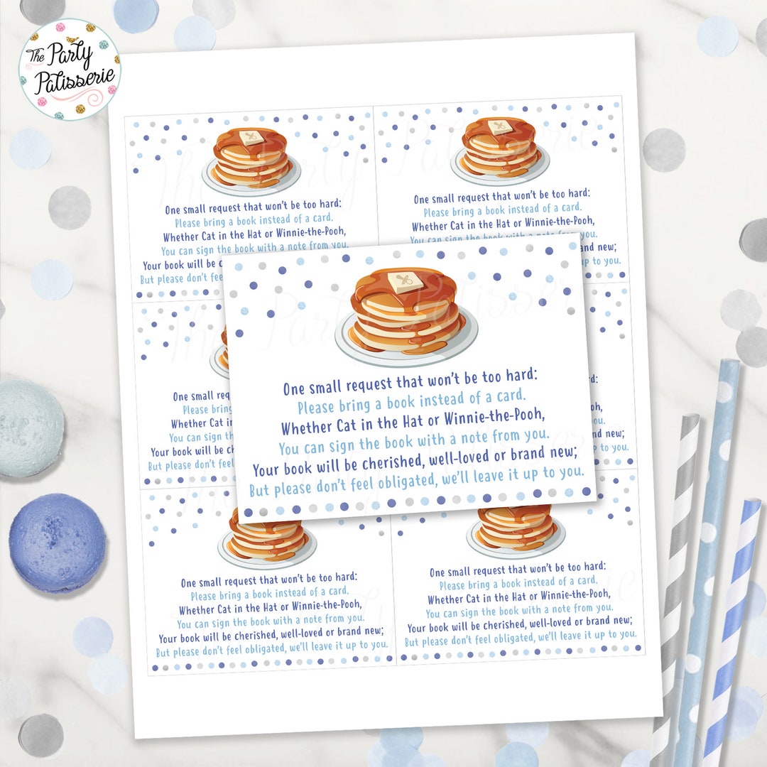 Boy Printable Pancakes and Pajamas Shower Book Insert, Shower Game ...