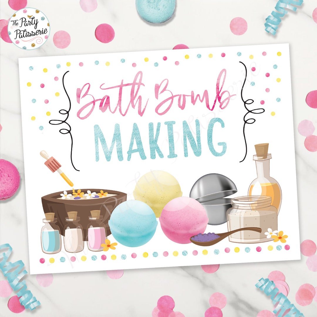 Bath Bomb Making Sign, Spa Craft Station, Digital File, Printable, PJ ...