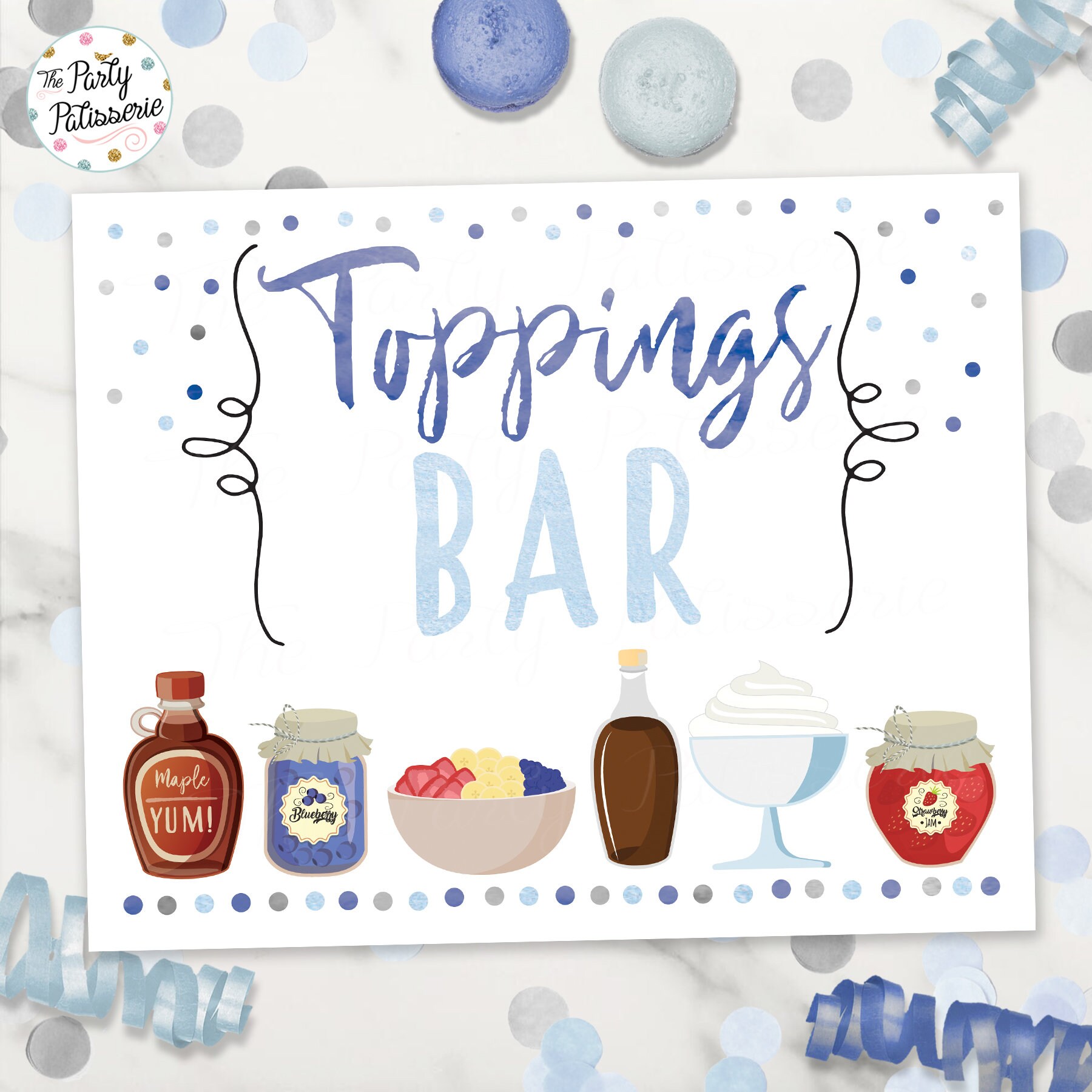 Toppings Bar Sign Pancake Toppings Buffet Sign Digital | Etsy