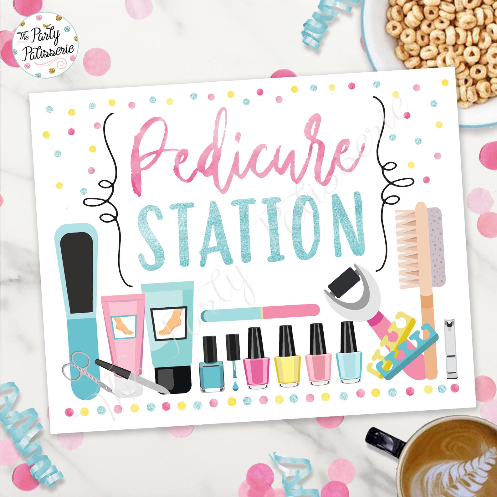 Pedicure Station Sign Digital File Printable Beauty Pajama | Etsy