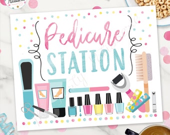 Manicure Station Sign Digital File Printable Beauty Pajama | Etsy