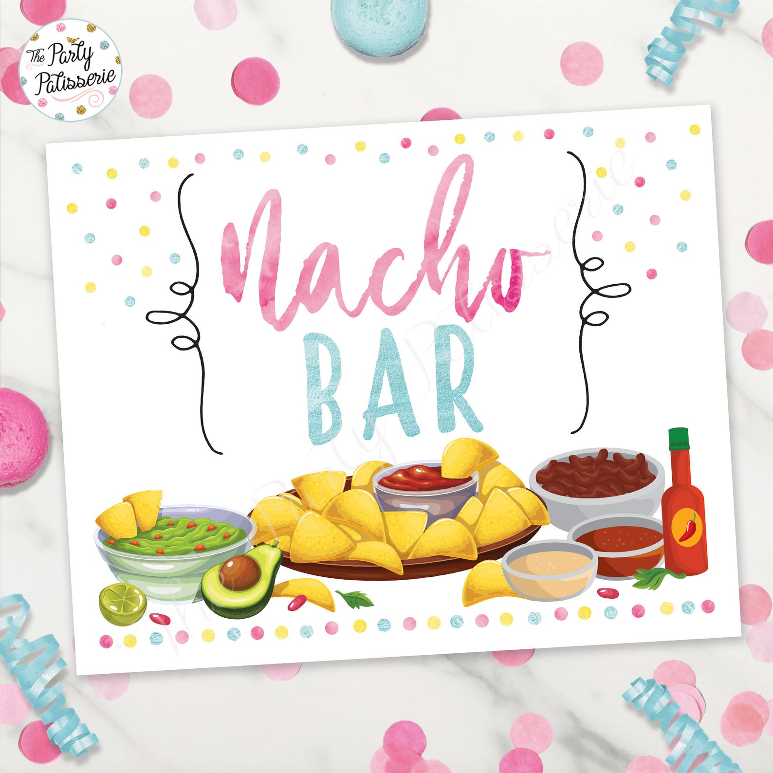 Nacho Bar Sign, Digital File, Printable, Pajama Party, Sleepover Party ...
