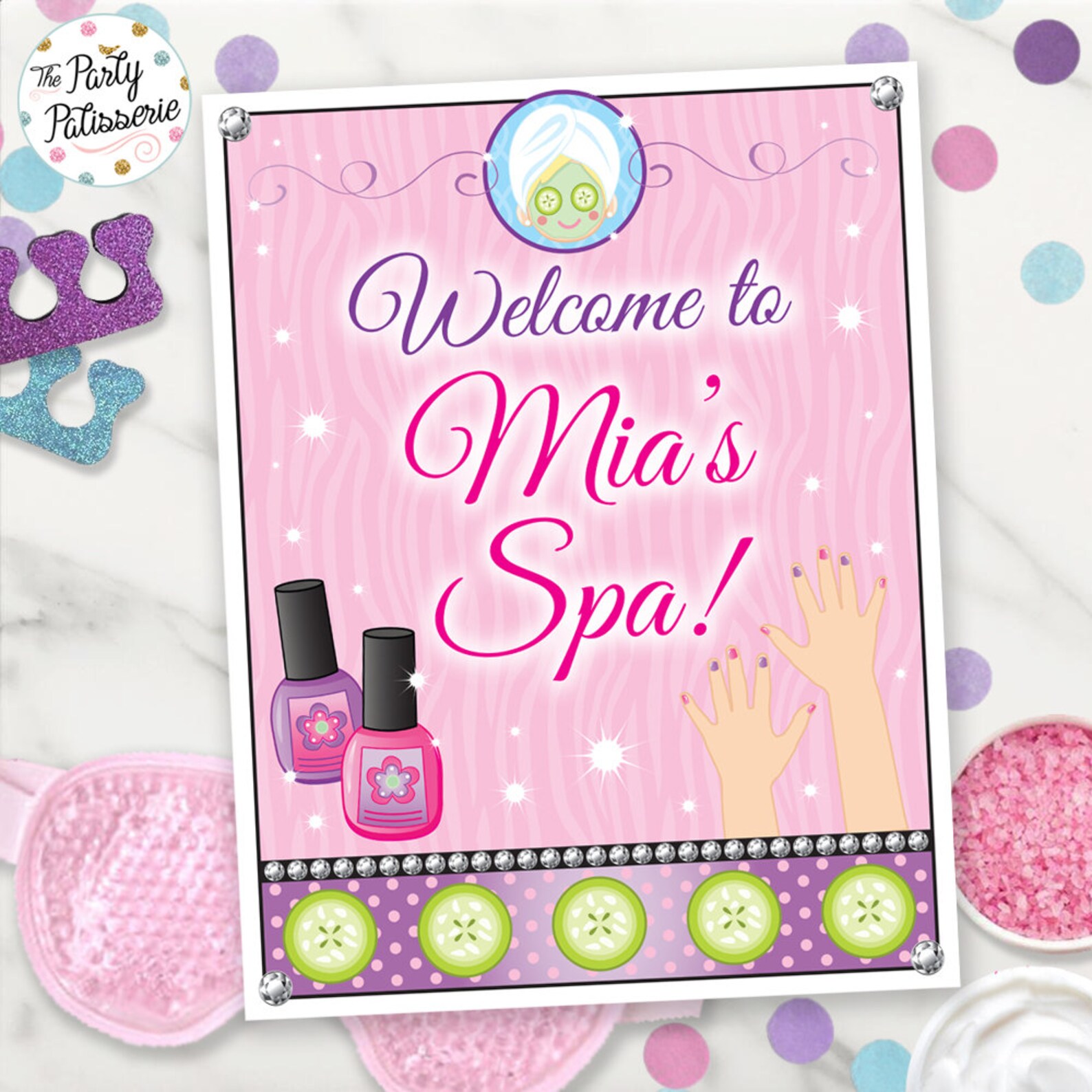 Spa Party Welcome Sign Spa Birthday Digital File Printable - Etsy
