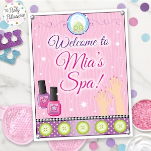 Spa Party Welcome Sign, Spa Birthday, Digital File, Printable Sign ...