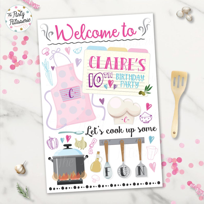 Cooking Party Welcome Sign Door Sign Chef Party Digital - Etsy