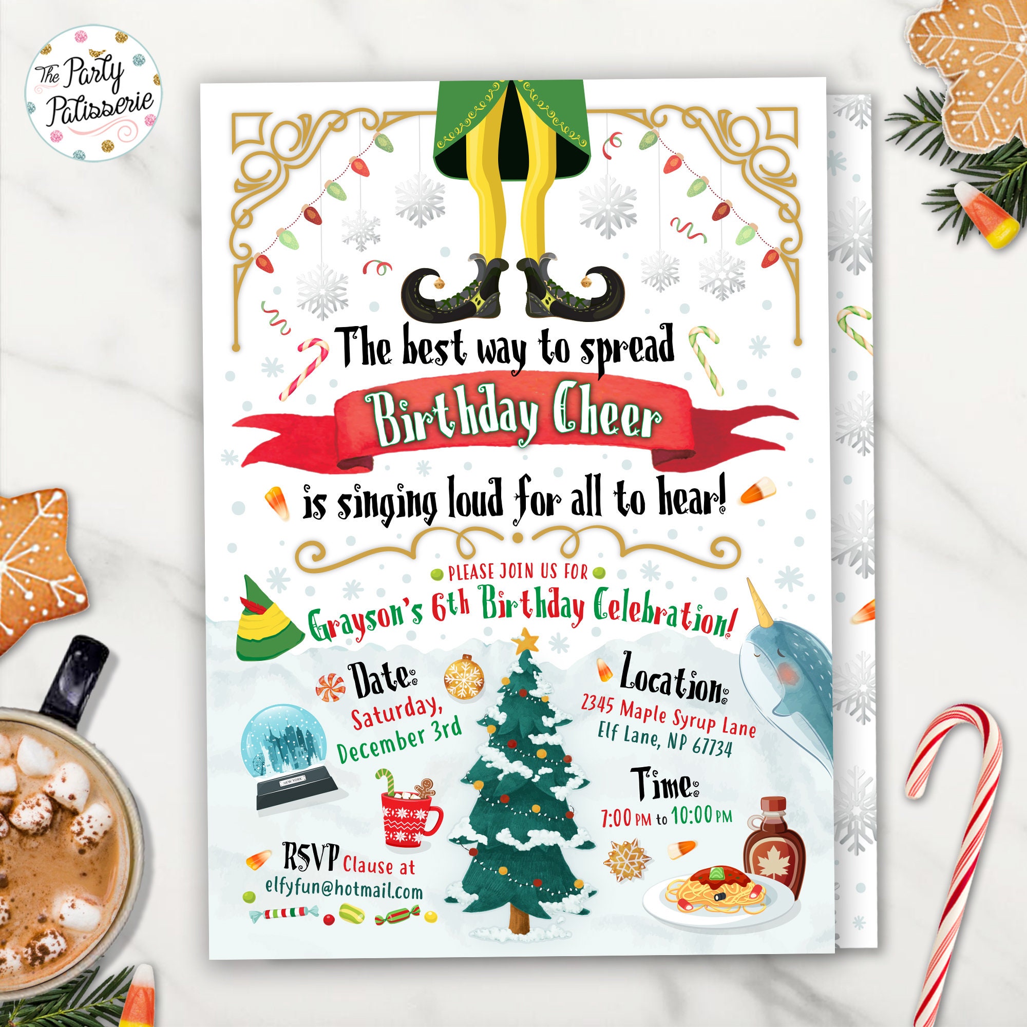 Christmas Themed Birthday Party Invitation Templates Editable Oh What