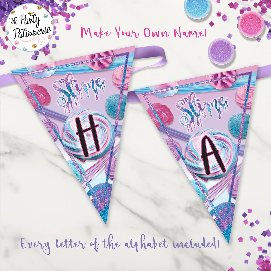 Slime Birthday Banner, Slime Party, Digital File, Printable, Customize ...