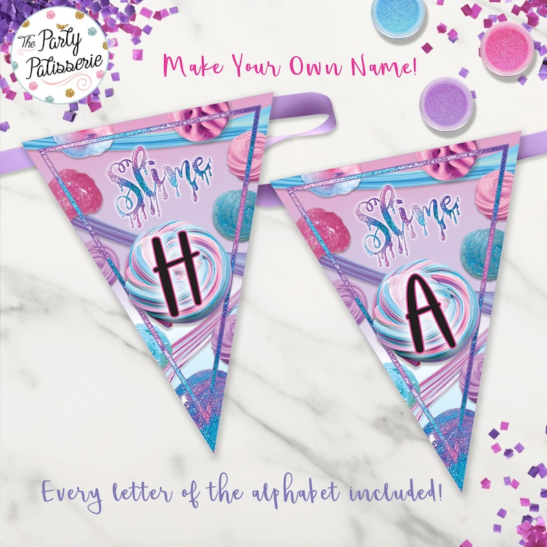 Slime Birthday Banner Slime Party Digital File Printable - Etsy