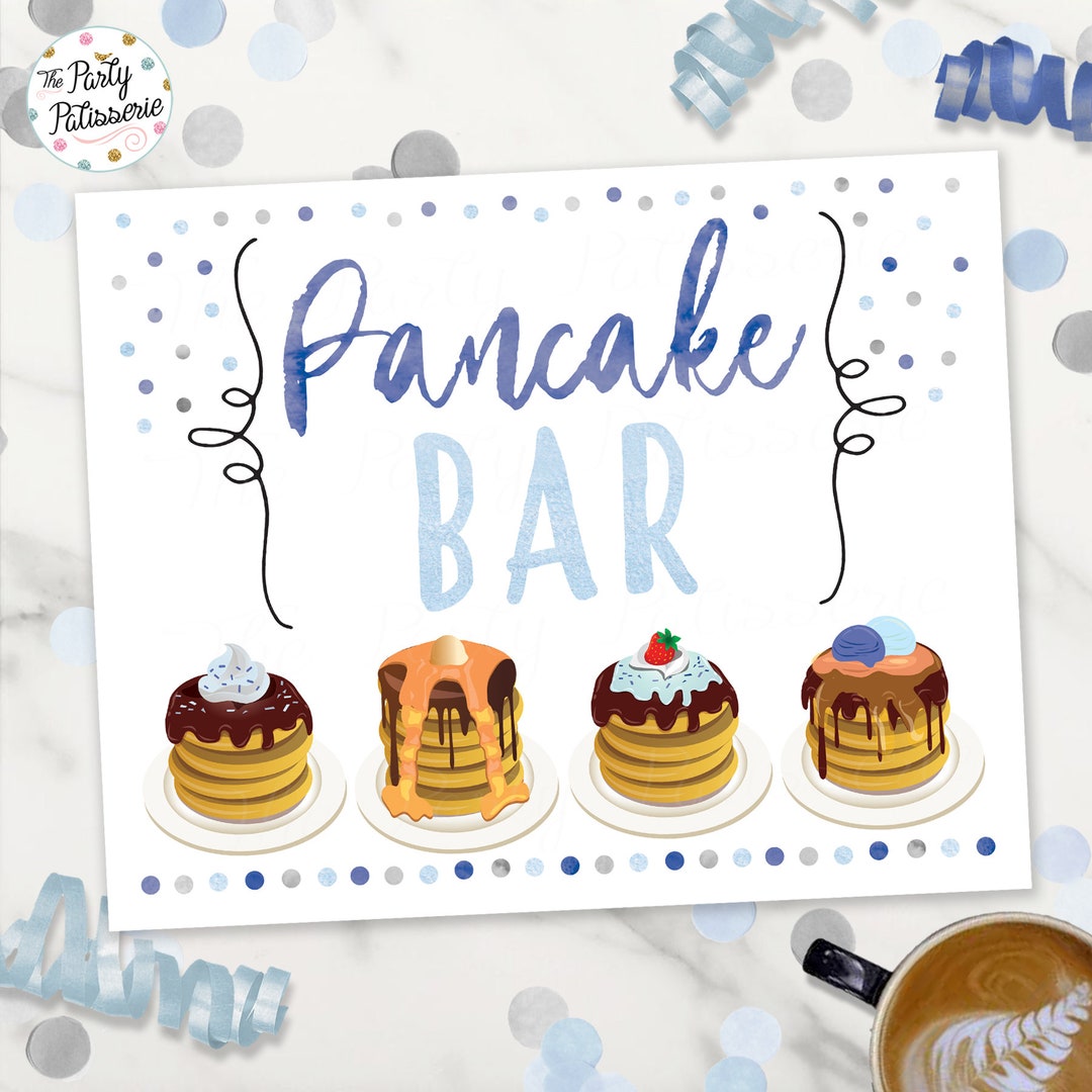 Boy Pancake Bar Sign / Digital File / Printable / Pajama Party ...