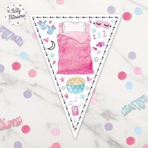 Sleepover Party Banner, Sleep-under, Pennants, Triangles, Digital File ...