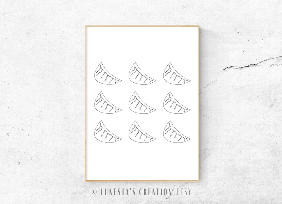 Abstract Dumpling Printable; Dumpling Line Art; Dumpling Pattern Art ...