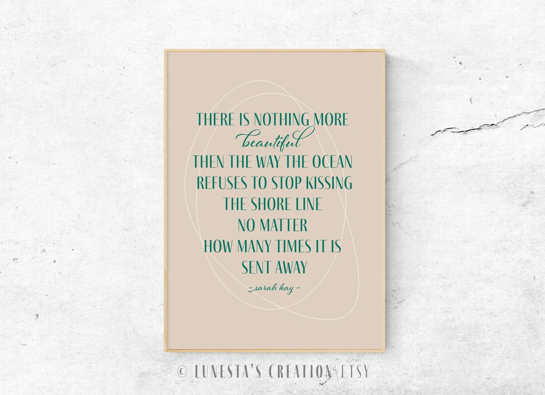 Sarah Kay Quote Print; Summer Quote Wall Art; Beach Quote Phrase Poster ...