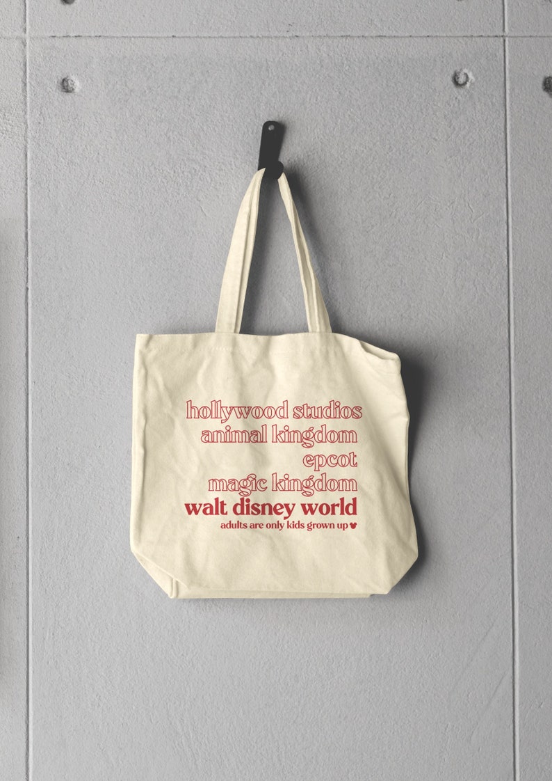 Disney World Canvas Tote Bag Hollywood Studios, Animal Kingdom, Epcot ...