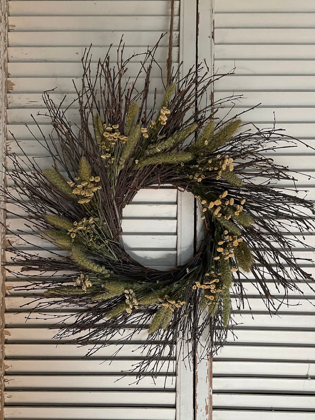 NEW FOR 2024 Dried Flower Twig Wreath, Spring Wreath, Dried Florals ...
