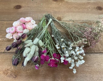 Burgundy DIY Dried Natural Flower Bouquet for Boho and - Etsy