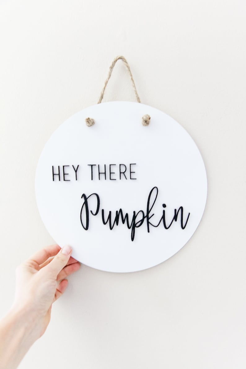 Fall Front Door Decor Hey There Pumpkin Sign | Etsy