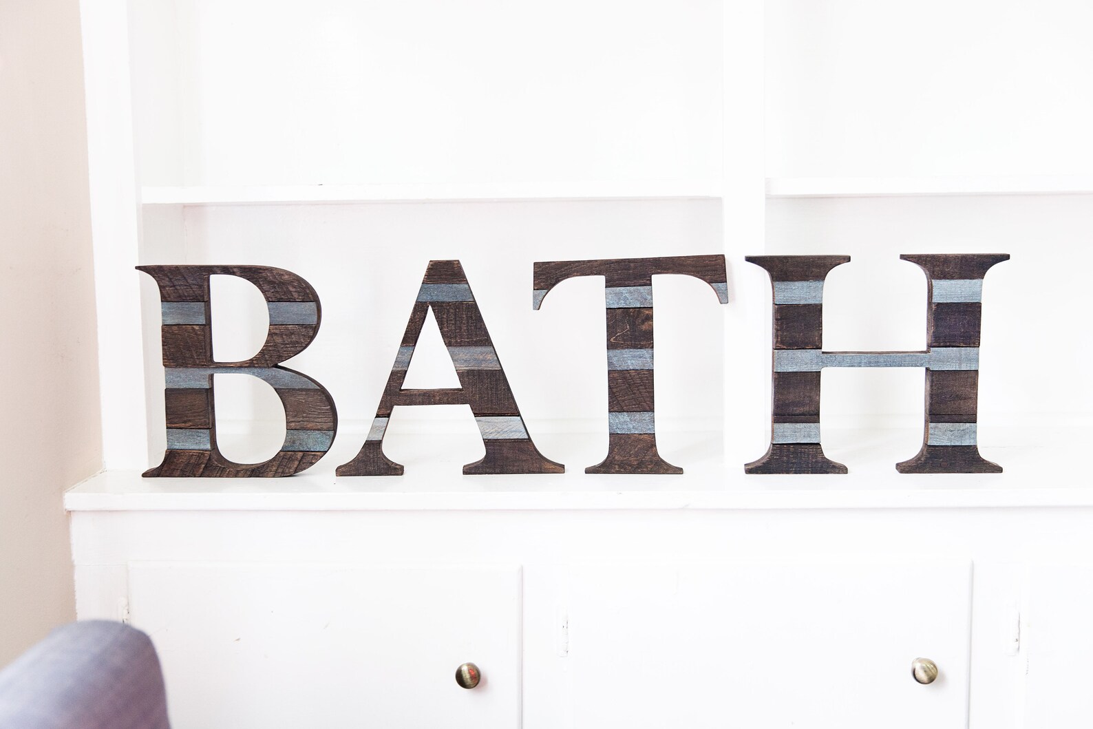 Bathroom Decor Wood Letters Wall Letters BATH Farmhouse - Etsy