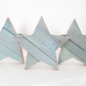 Nursery Wall Decor, Blue Stars, Light Baby Blue Star, Wood Star, Wooden ...