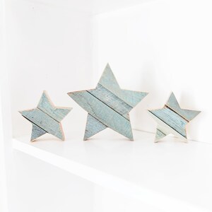 Nursery Wall Decor, Blue Stars, Light Baby Blue Star, Wood Star, Wooden ...