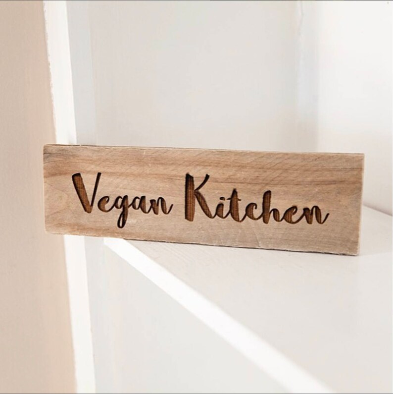 Vegan Gift Vegan Kitchen Rustic Sign Rustic Kitchen Decor | Etsy