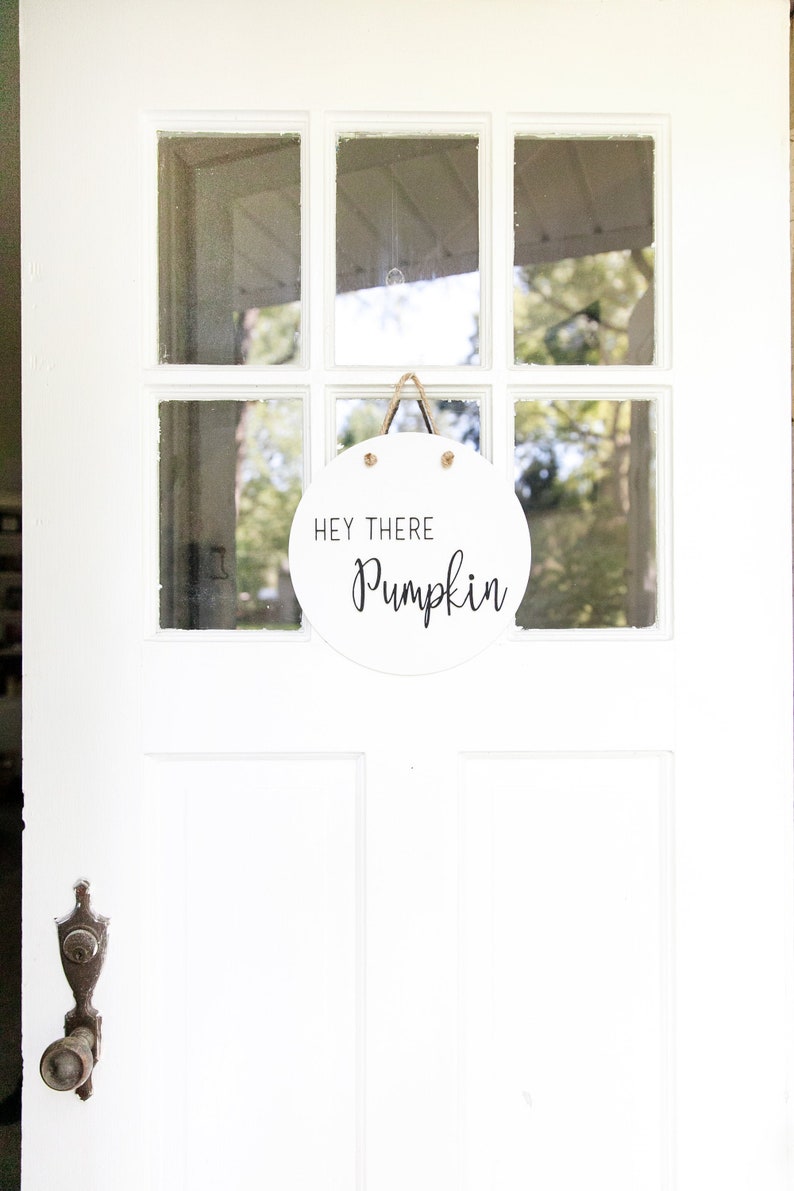 Fall Front Door Decor Hey There Pumpkin Sign | Etsy