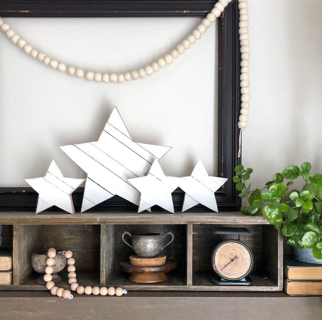 Star Decor, White Star Wall Decor, Wooden Star Decoration, Nursery ...