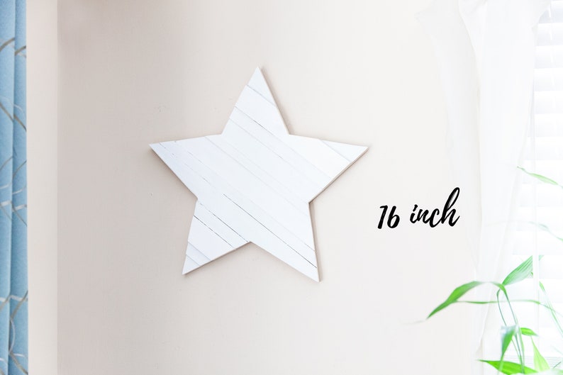 Star Decor White Star Wall Decor Wooden Star Decoration | Etsy