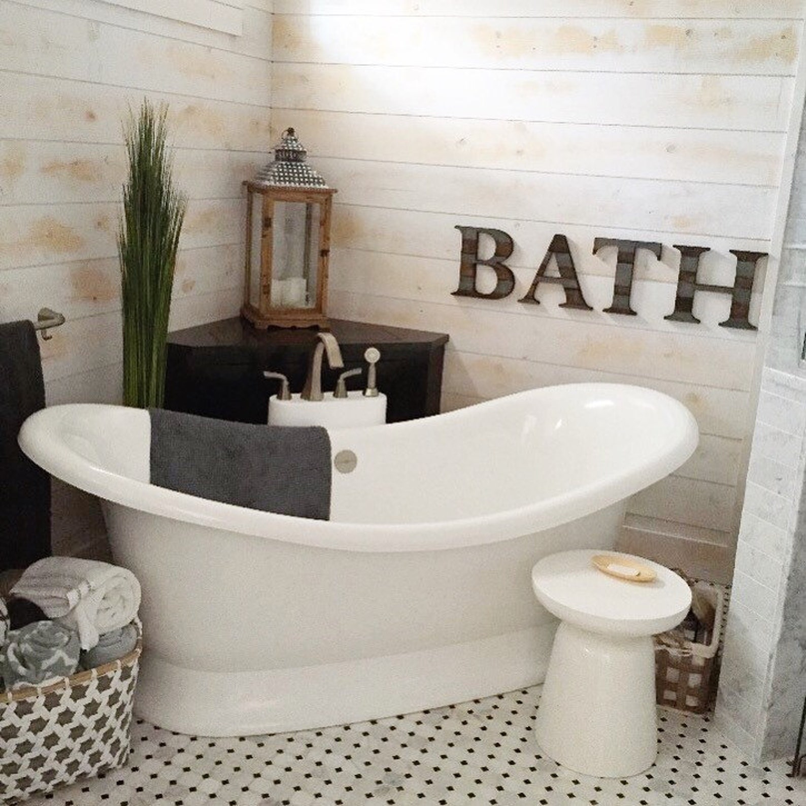 Bathroom Decor Wood Letters Wall Letters BATH Farmhouse - Etsy