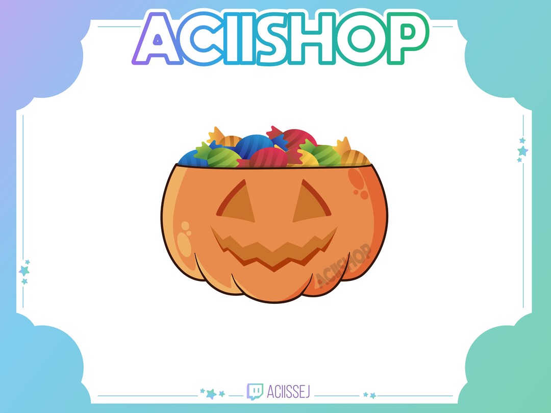 Pumpkin Candy Bucket Emote for Twitch Streamers | Halloween | Channel ...
