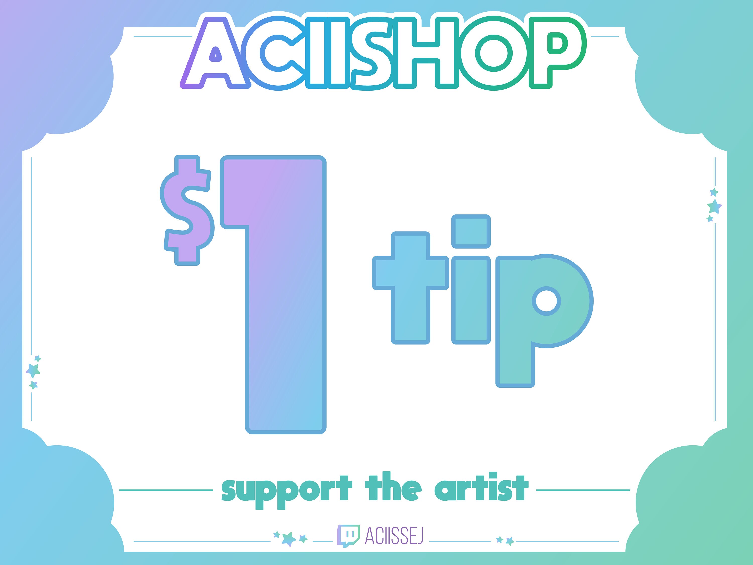One Dollar CAD | Tip the Artist - Etsy