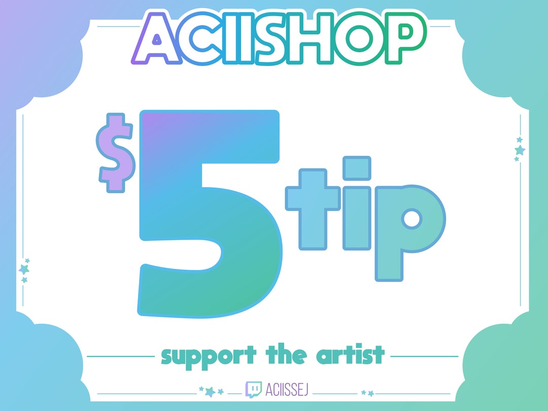 Five Dollar CAD | Tip the Artist - Etsy