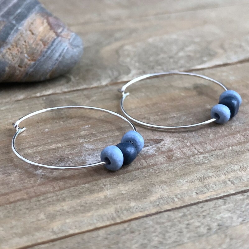 Denim Blue Earrings - Etsy
